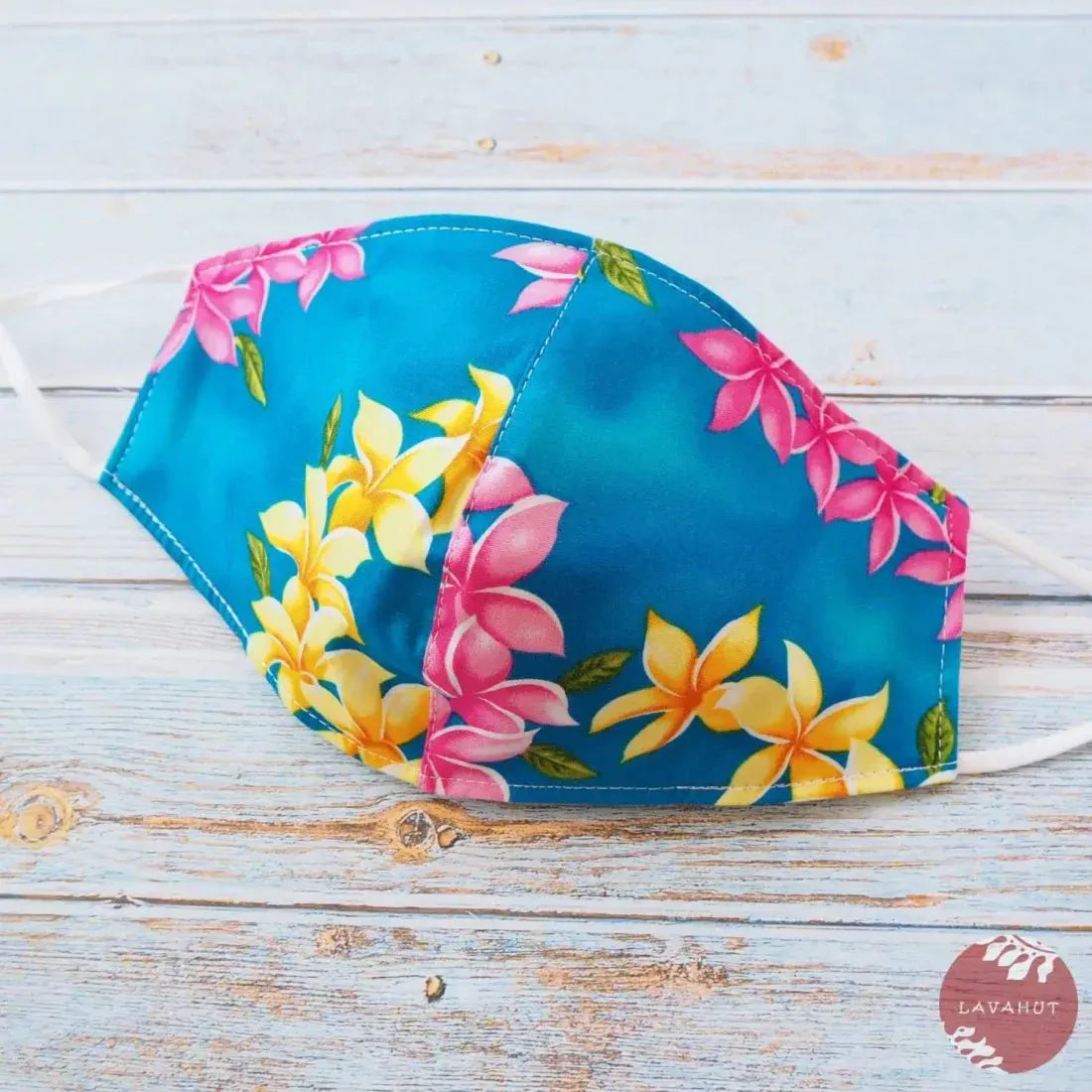 Blue Lei Face Mask with Filter Pocket and Vibes – Lavahut